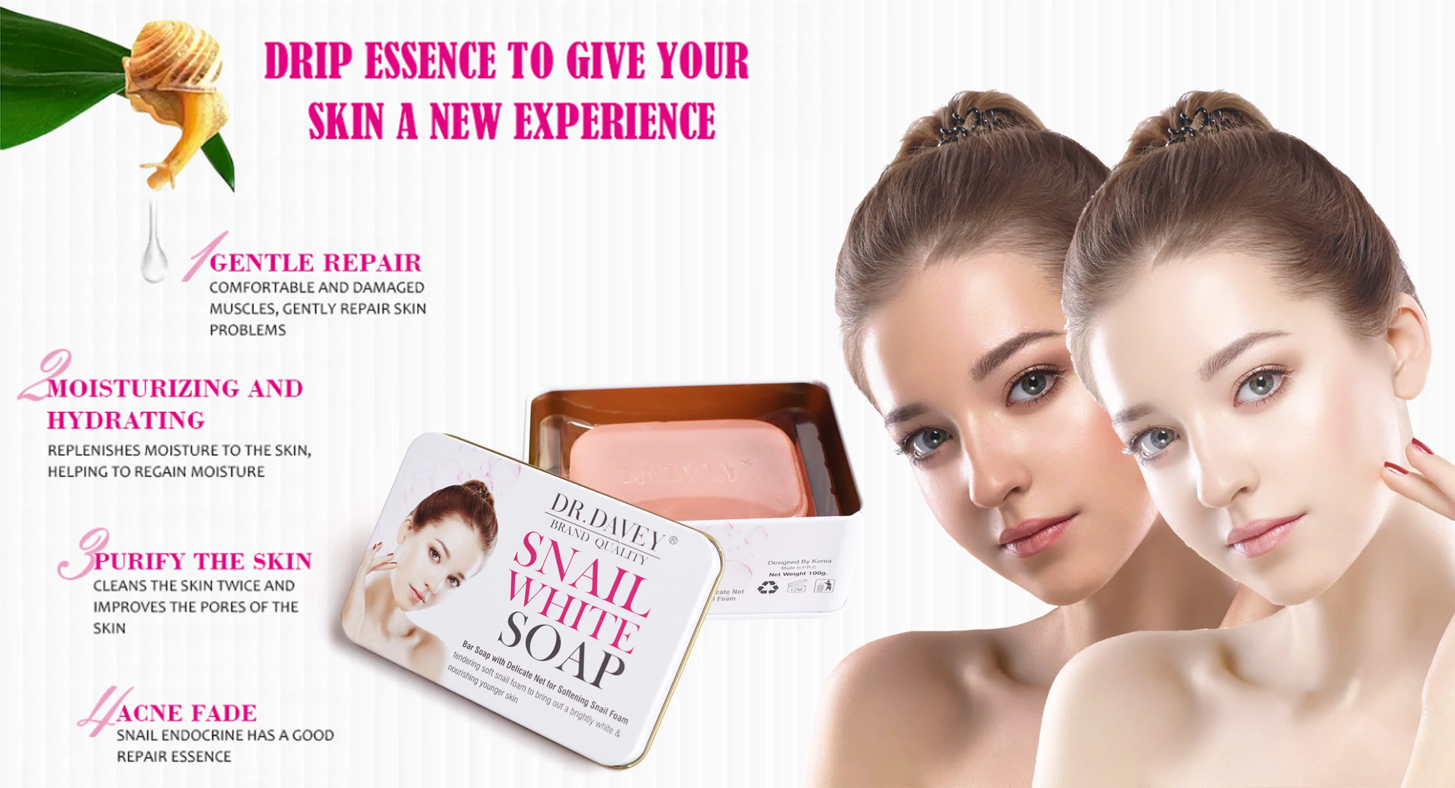 Dr.davey Snail Whitening Pure Kojic Acid Skin Brightening Soap For ...