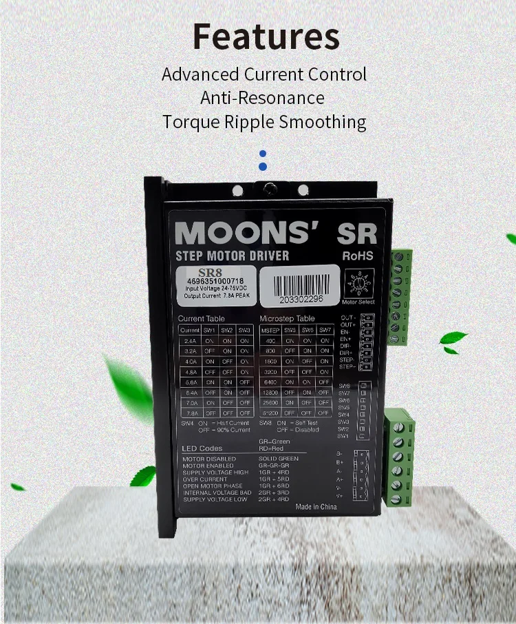 MOONS SR8 Step Driver Motor - Efficient 2 Phase Stepper Drive