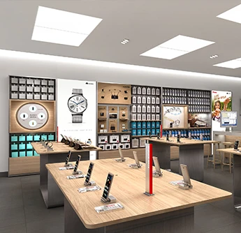 Modern Coffee Shop Interior Design with LED Counter Display