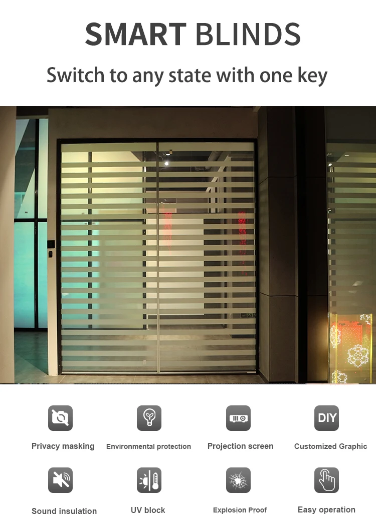 Electric Pdlc Switchable Remote Control Electrochromic Smart Blind ...