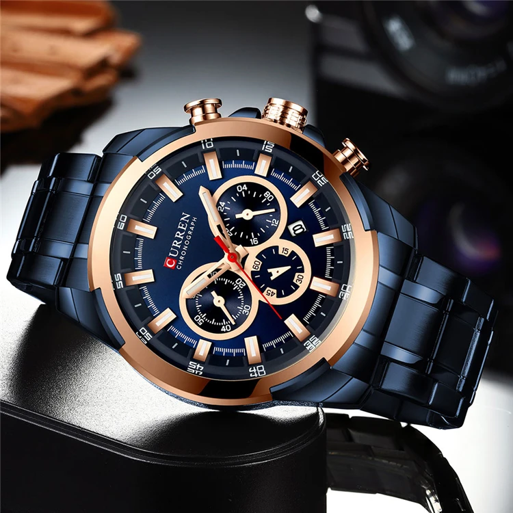 Curren 8361 Fashion Casual Stainless Steel Watches Men's Quartz ...
