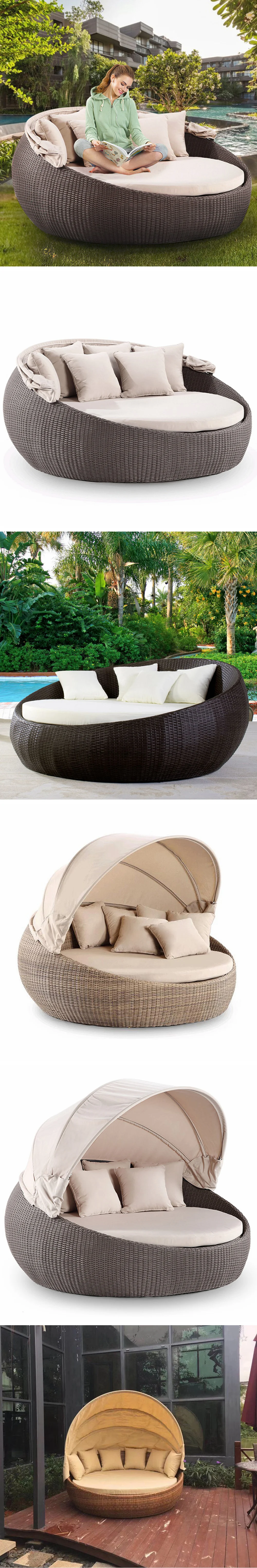 Garden Round Double Sunbed Aluminium Lounger Beach Lounge Modern Day ...