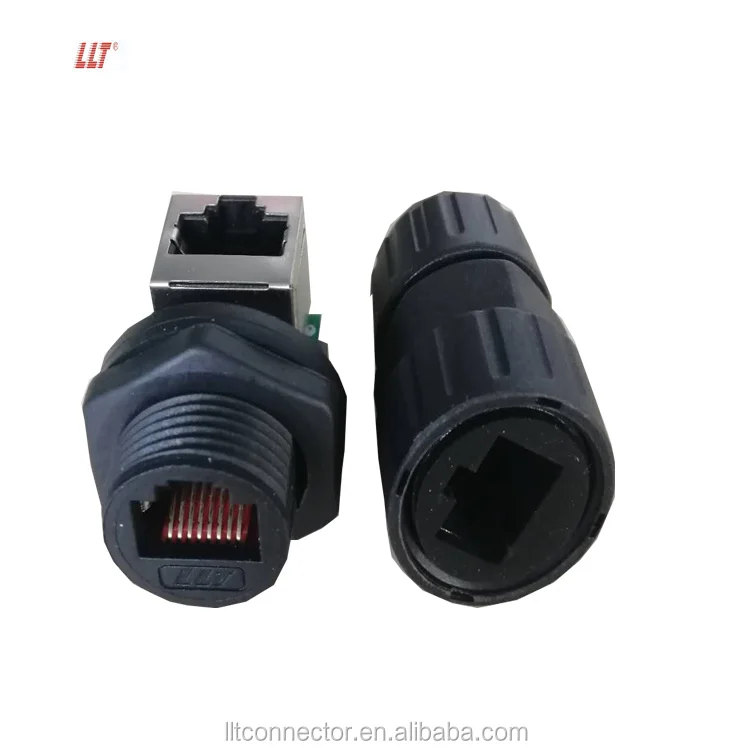 Front Panel Mount Right Angle RJ45 Socket with Cable Waterproof ...