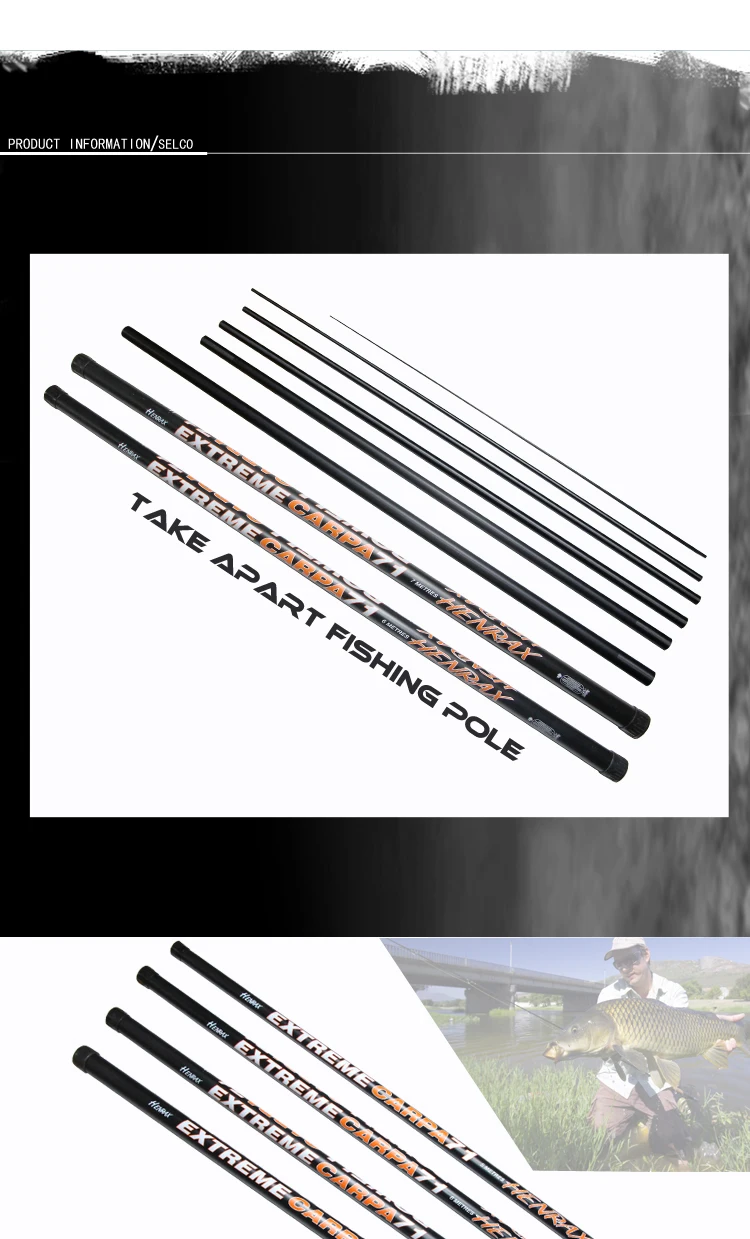 Carp Pole Fishing Pole SELCO Competition ELASTIC FITTED Put over Pole