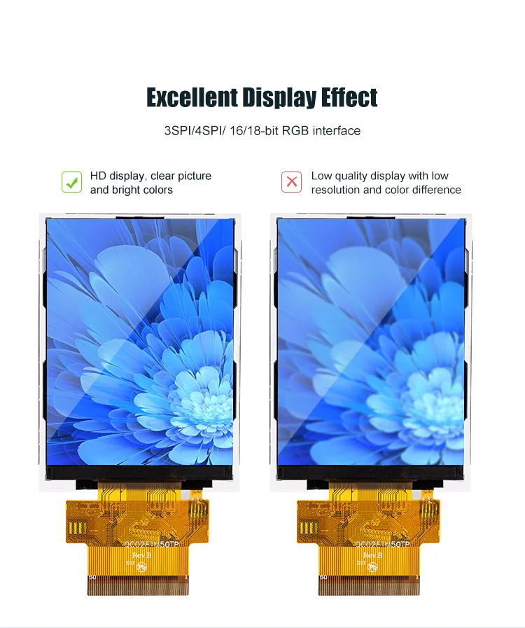 St7789v 50 Pin 240x320 2.8 Inch Qvga Tft Lcd Display - Buy 2.8 Inch ...