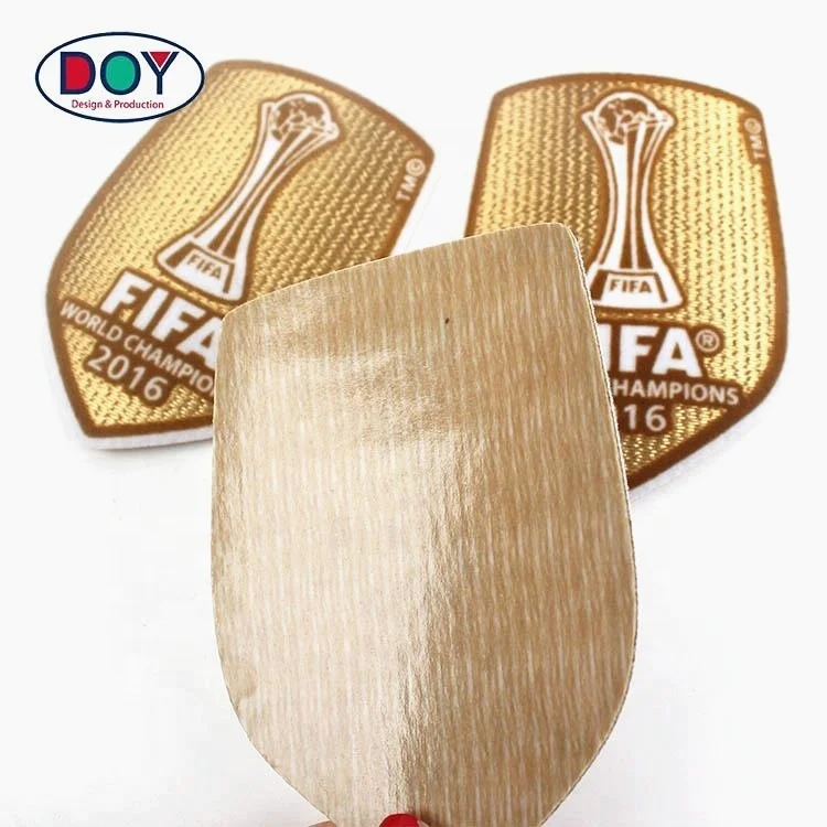 Custom Soccer Football Team Logo Flock Printed Heat Transfer For Jersey ...