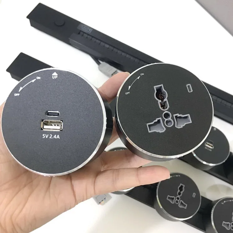 Aluminum Alloy Track Rail Universal Plug Power Adapter