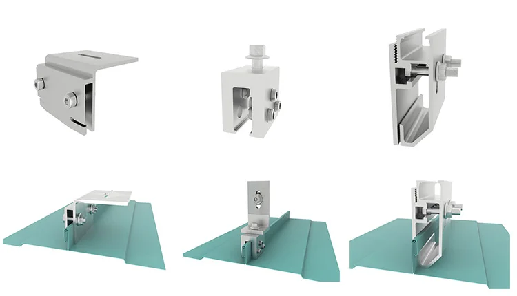 Universal Mounting Module Clamps For Metal Roof Rail-less Solar Roof ...