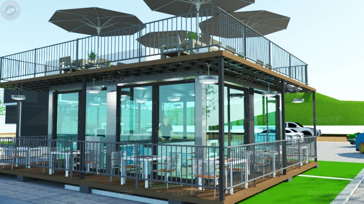 Outdoor Full Glass Snack Coffee Cafe Bar House Refreshment