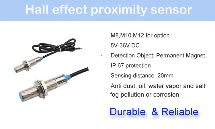 3 wires NPN output Position detection Hall effect sensor inductive ...