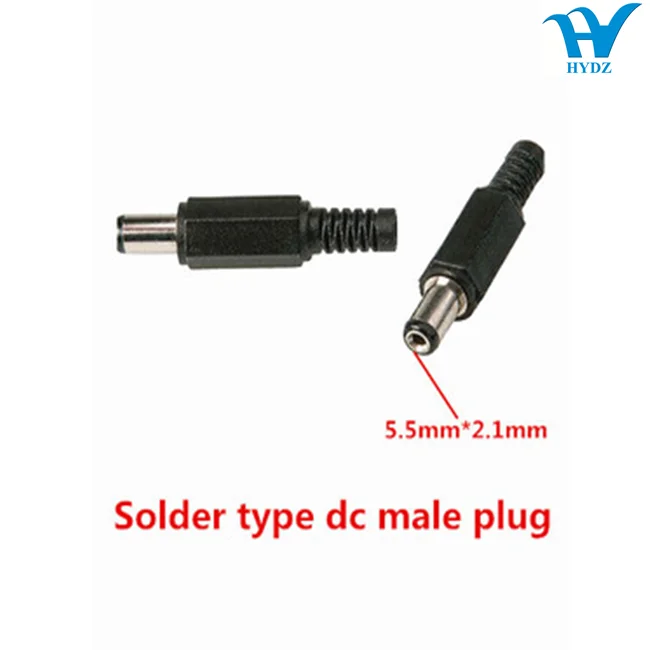 High Quality Black Dc Power Plugs Male Barrel Connectors With A Plastic ...
