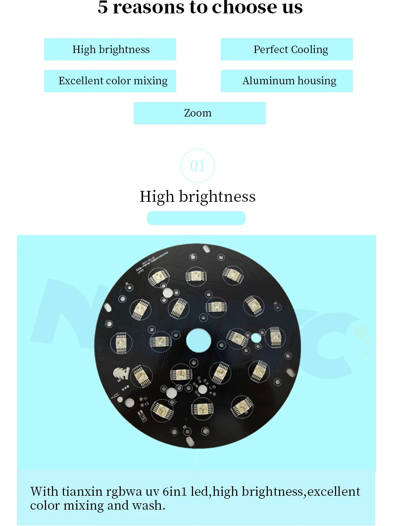 DMX Powercon Par 64 18x18w RGBWA UV 6in1 LED Zoom Par Can Light