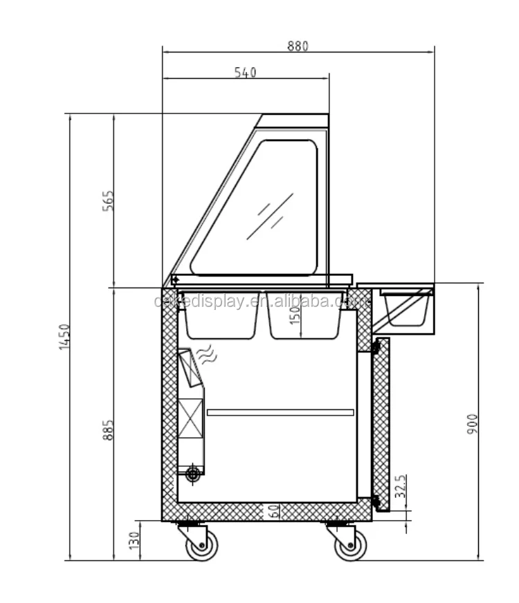 Refrigerated Subway Sandwich Prep Table - Snowland SALAD-15