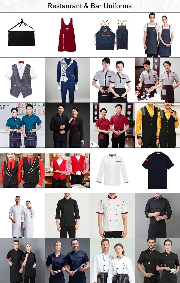 Hospitality Catering Staff Waiters Chef Cook Uniforms For Fast Food ...