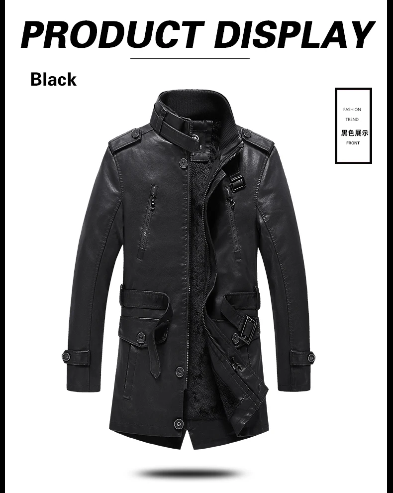 Mens Long Jackets Classic Men Casual Outdoor Brushed Leather Jacket ...