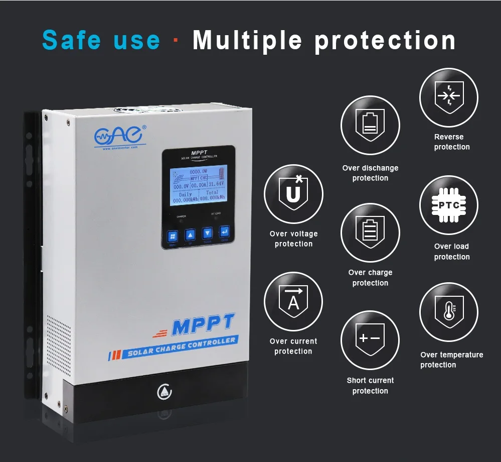 60a Max Input 150v Mppt Solar Charge Controller 12v/24v/48vdc Auto With ...