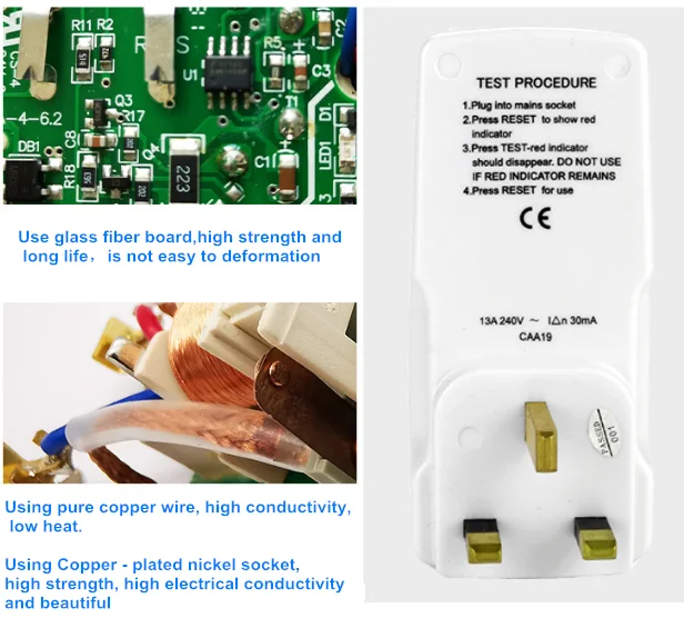Uk Standard 13a Prcd Plug Circuit Interrupter Leakage Protection Plug ...