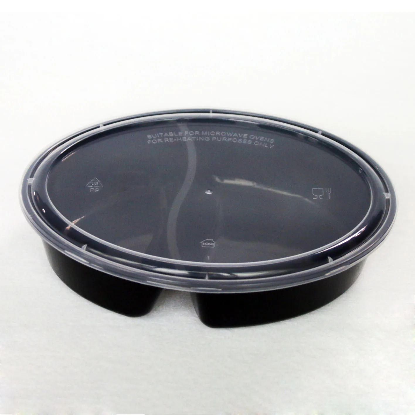 Disposasble Plastic 2 Compartments Oval Taka Away Food Container - Buy ...