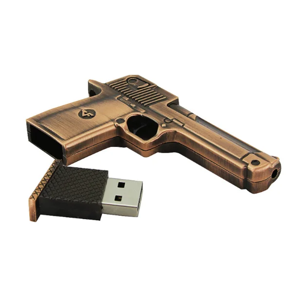 Metal Copper Gun Shape USB Flash Drive Pistol Pen Drive 2.0 8GB 16GB ...