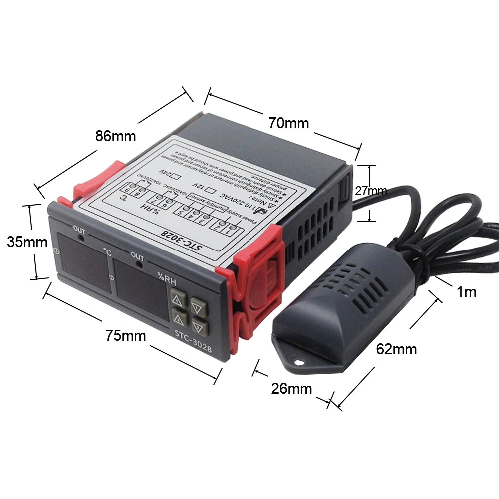 Stc-3028 디지털 온도 습도 컨트롤러 홈 냉장고 온도 조절기 습도 습도계 제어 스위치 - Buy Stc-3028,디지털 ...