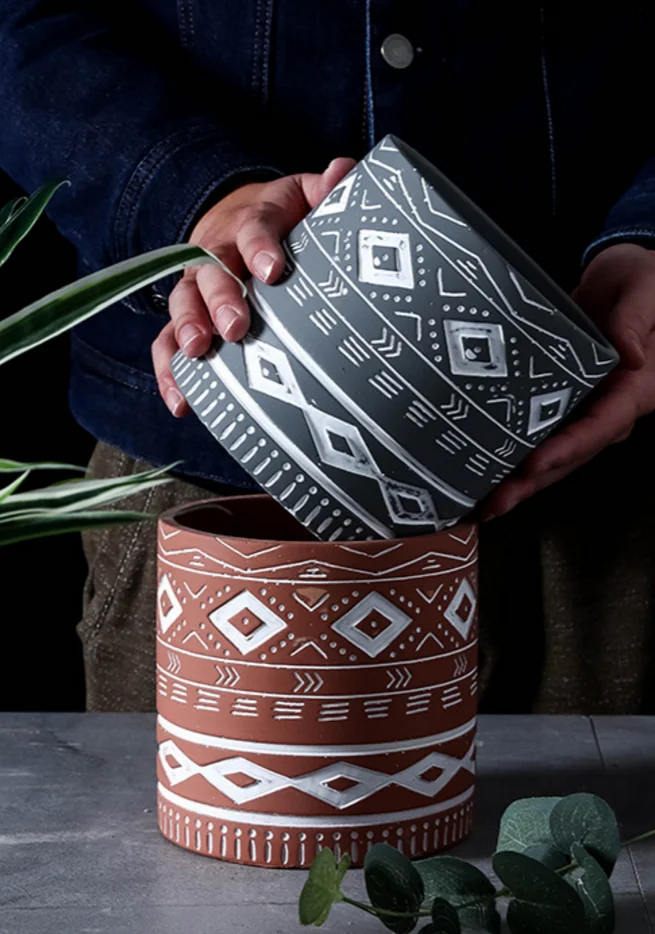 Vintage Flower Pots Ceramic - Retro Planter Boxes