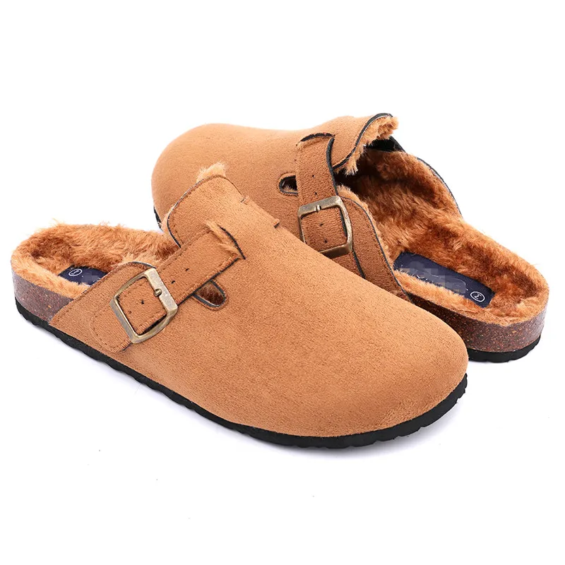 Classical Style Women's Cork Clogs Mules With Soft Warm Plush Lining ...