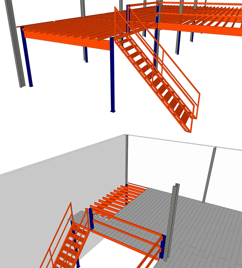 Metal Heavy Duty Lit Mezzanine Flooring Systems Attic Shelf With High ...