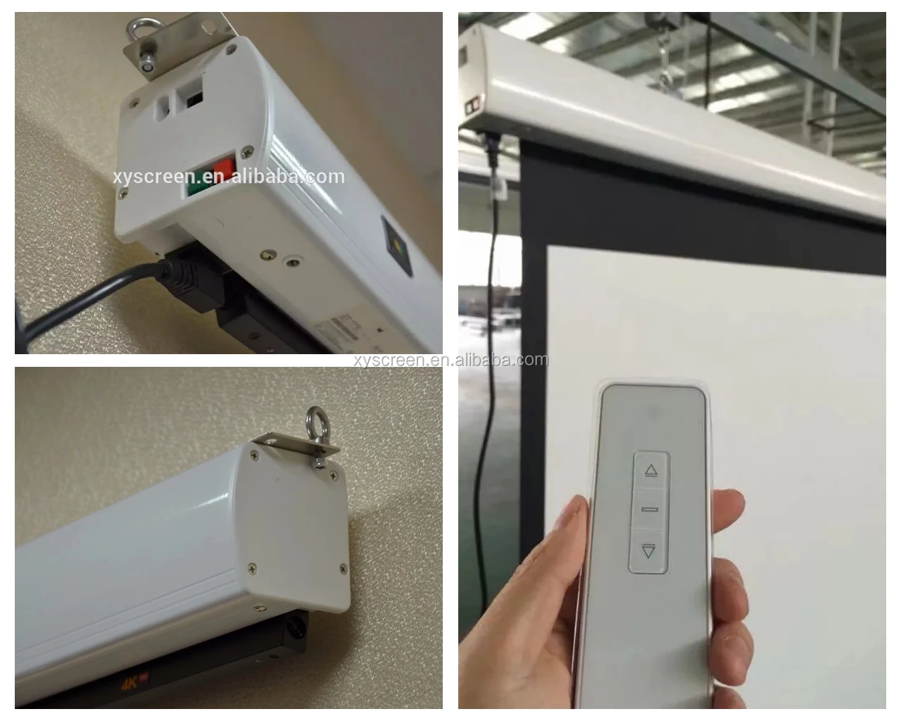 Xyscreen Motorized Drop Down Tab Tension Anti Light Black Crystal ...