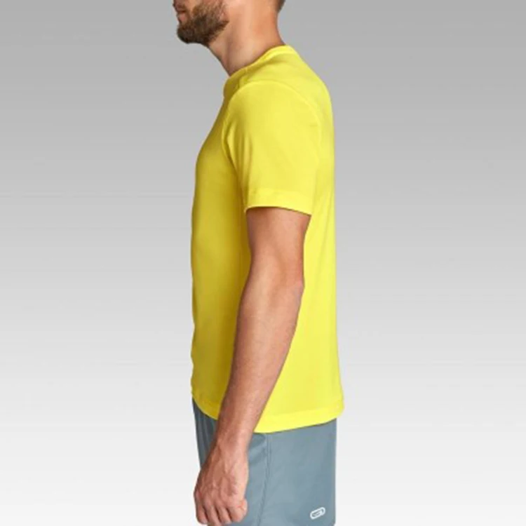 Custom Yellow Technical Marathon Running T-shirts For Men Tagless ...