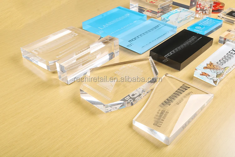 RECHI Custom Design Various Luxury Clear Acrylic Block Sign Holder With ...