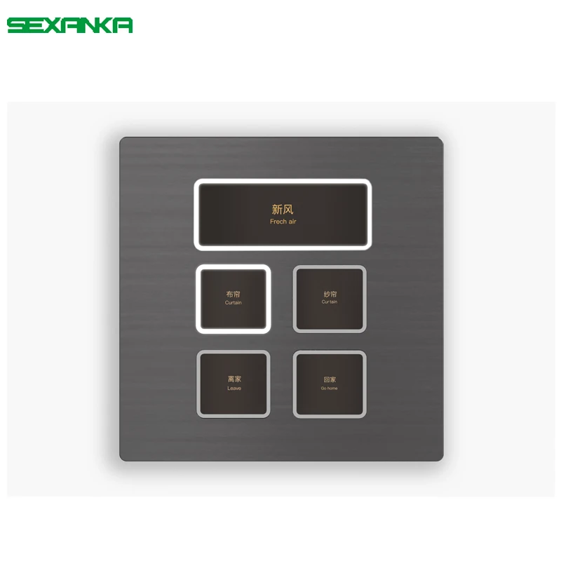 Sexanka Rs485 Eib Smart Home Automation System 5 Gang Hotel Push Button ...