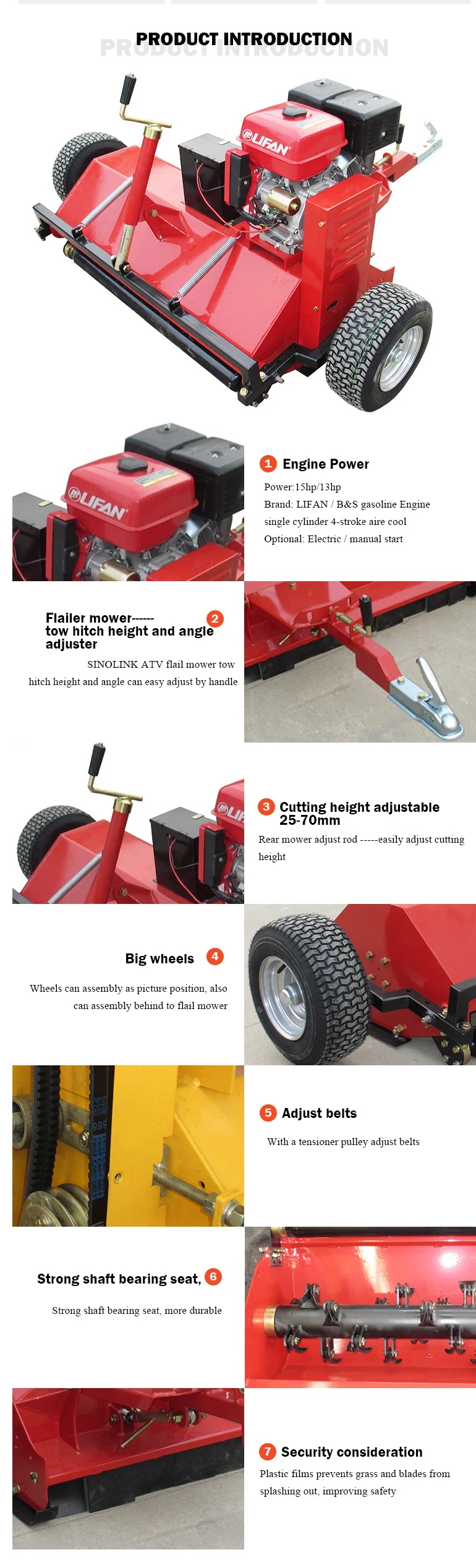 Tractor Pto Sickle Quad Atv Attachment Lawn Flail Mower Atv Flail Mower ...