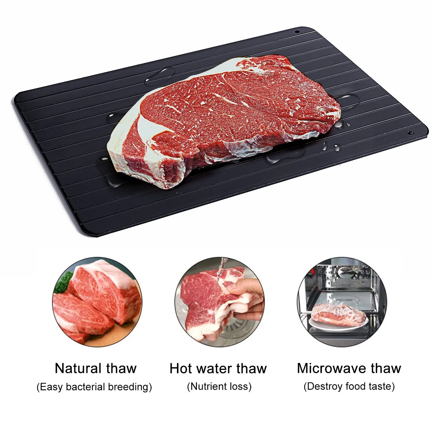 Safely Kitchen Fast Defroster Meat Thawing Plate Food Defrost Tray ...