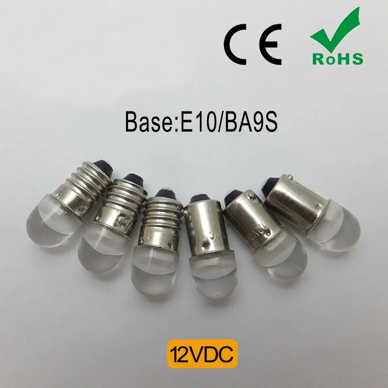 E10 BA9S B9 AC DC 6V 12V 24V 0.5W LED Indicator Light Bulb