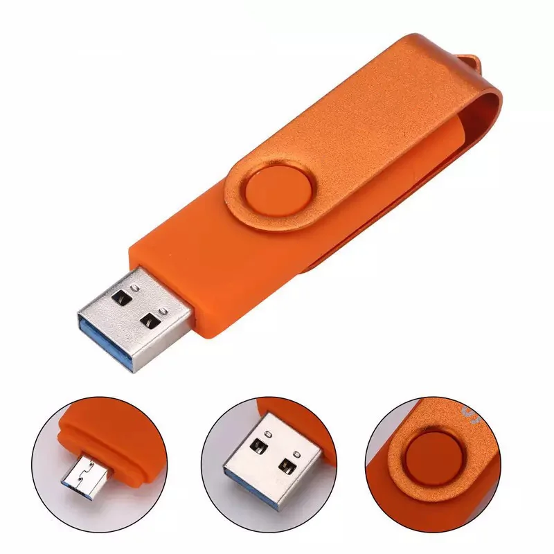 Rotating Swivel Otg Usb Flash Drive U Disk 16g 32gb 64gb Dual Usb Otg ...