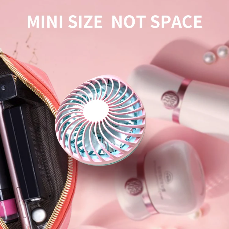 Mini USB Mirror Makeup Fan - Portable & Foldable Design