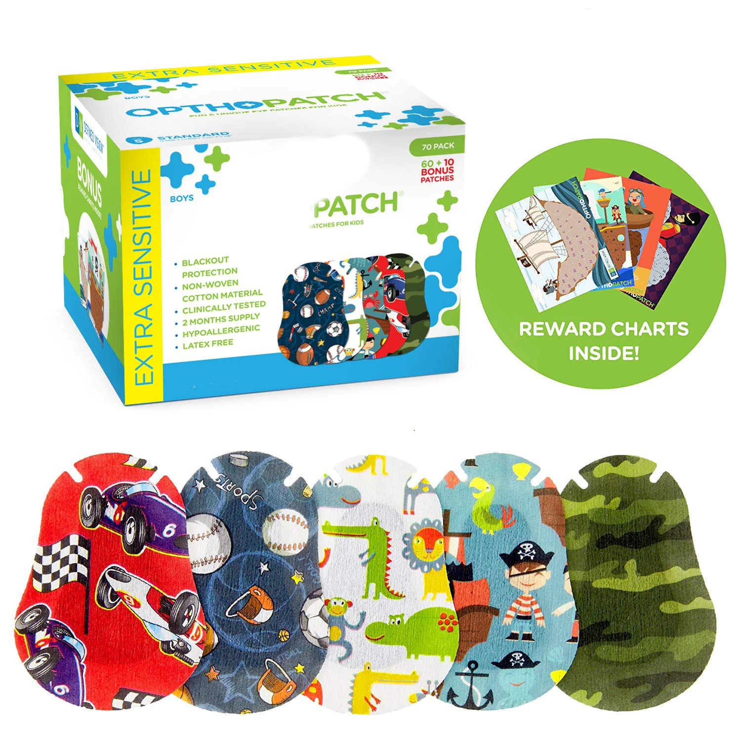 Medical Sterile Kids Eye Patches Latex Free Hypoallergenic Cotton ...