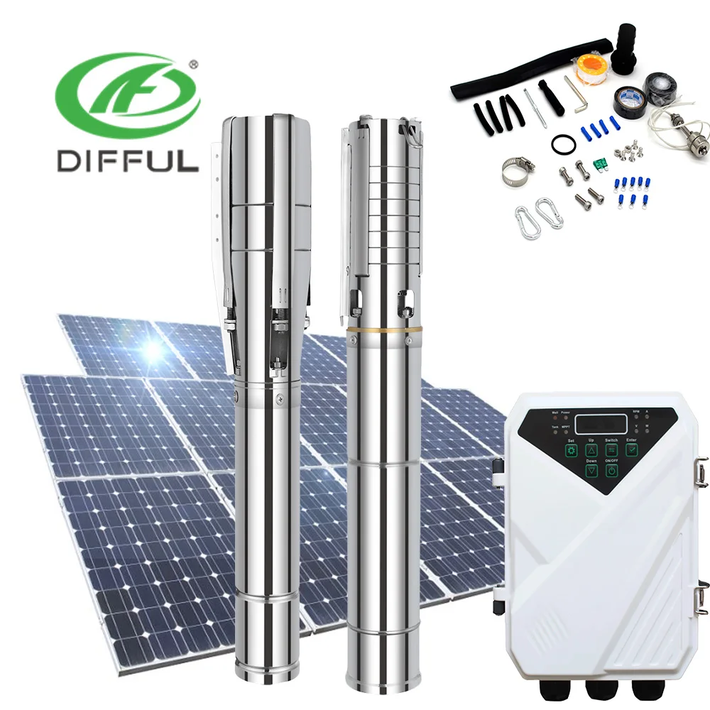 2 Inch Deep Well Solar Powered Submersible Water Pump