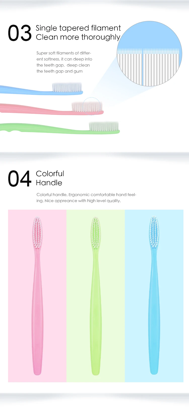 68 Holes Double Tufting Super Fine Single Tapered Filament Bristles ...