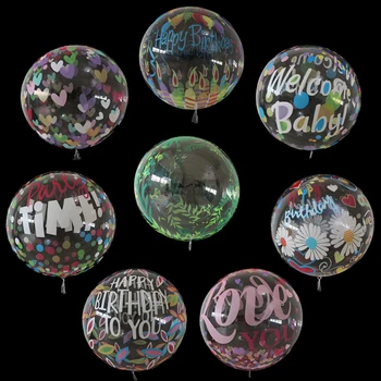 Bobo Balloon 20 Inch Stretched Bobo Balloon Transparent Print Birthday ...
