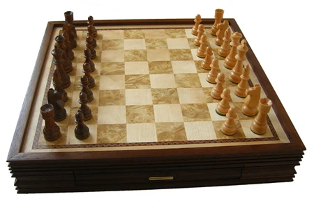 Luxury Peruvian Walnut Wooden Chess Game Set with 32 Pieces