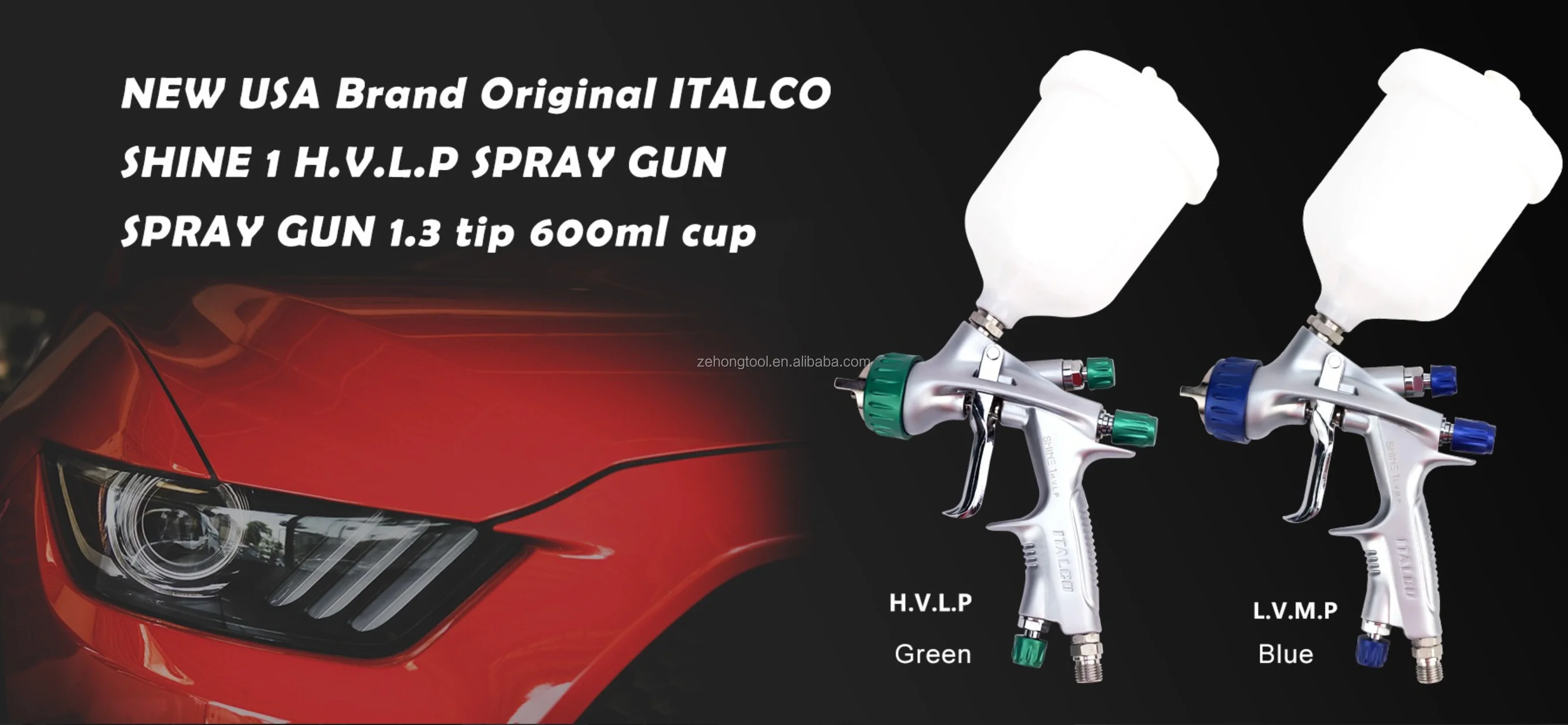 Italco Shine 1 H.v.l.p Spray Gun Spray Gun 1.3 Tip 600ml Cup Usa Brand ...