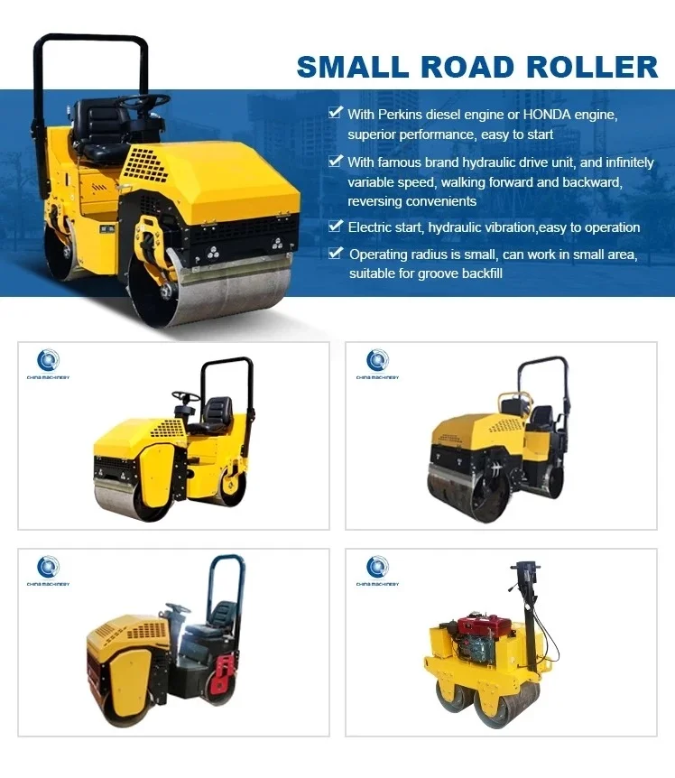Mini Static Vibro Compactor Two Wheel Static Road Roller - 20 KN Force ...