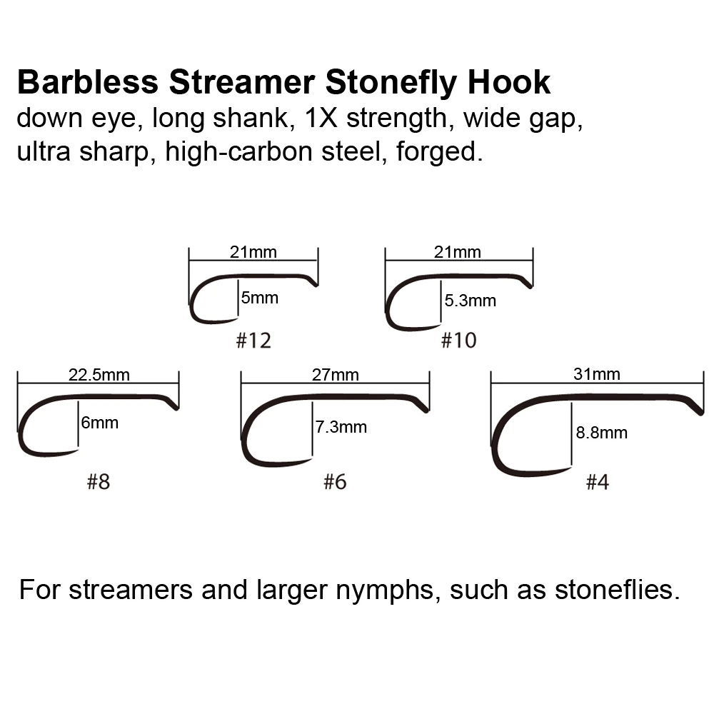 Wholesale Barbless Streamer Stonefly Fly Tying Hooks