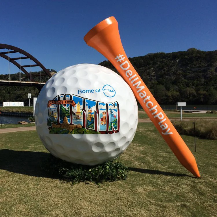 Giant Decorative Resin Golf Ball Sculpture - Perfect for Gardens