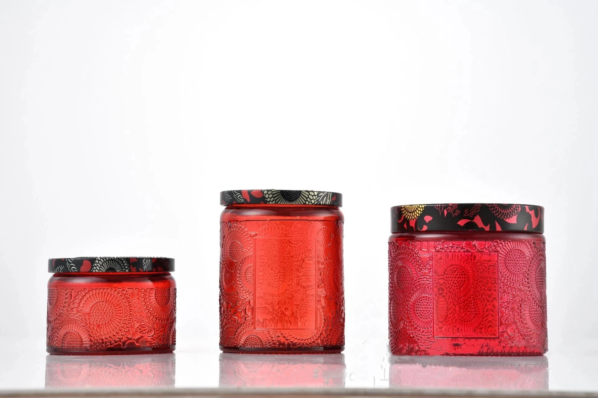 8 Oz Wide Matte Green Glass Scented Apothecary Candle Jar With Lid ...