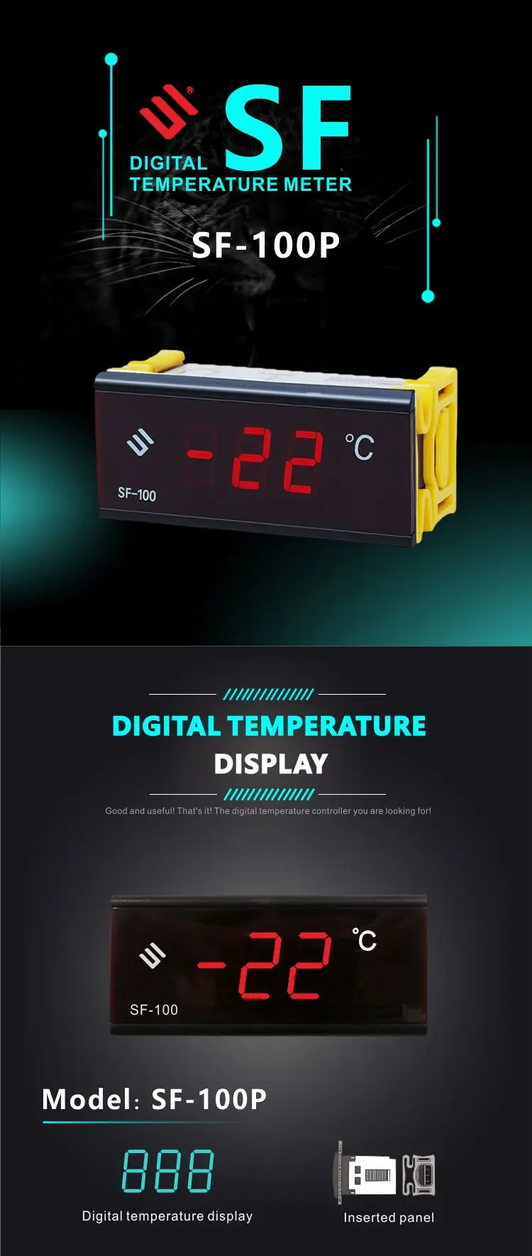 SF-100P Digital Refrigerator Thermometer - Precise Temperature Meter ...
