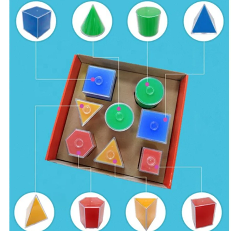 Education Toy Transparent Colorful Geo Solids Fold Learn Geometric 3d ...
