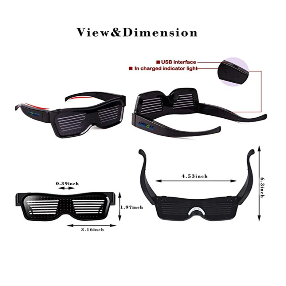 Magic Button Led Party Glasses Luminous Glasses Fancy Led Light Up ...