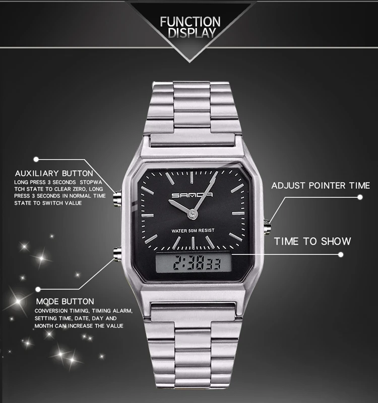 Sanda 747 Newest Woman Simple Stainless Steel Watch Business Quartz ...